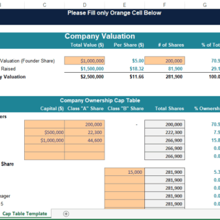 Free Cap Table Template - Excel Business Resource